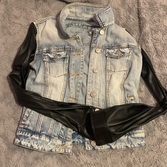 Talula | Jackets & Coats | Talula Denimvegan Leather Jean Jacket Small ...